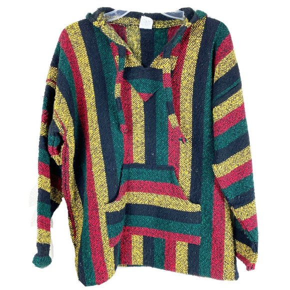 Art-Maz | Jackets & Coats | Artmaz Large L Mexican Baja Poncho Hoodie ...